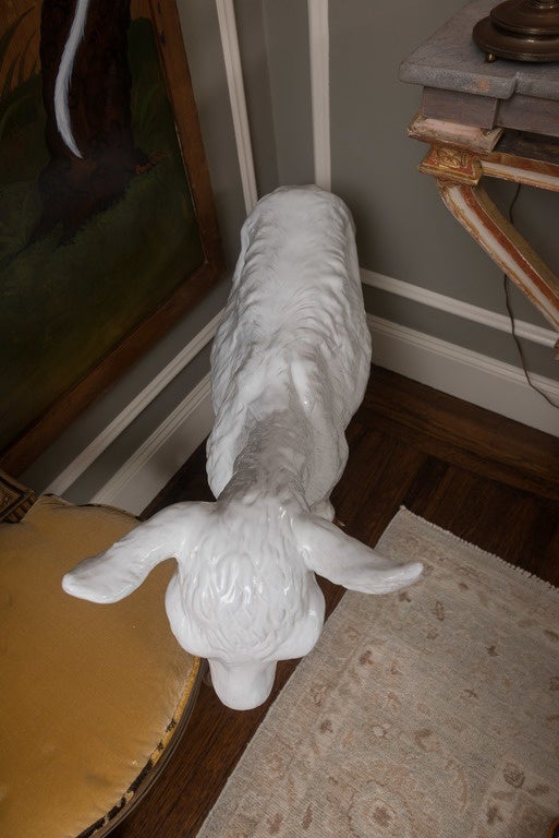 French Faience Standing Goat, Late 20th Century at 1stDibs
