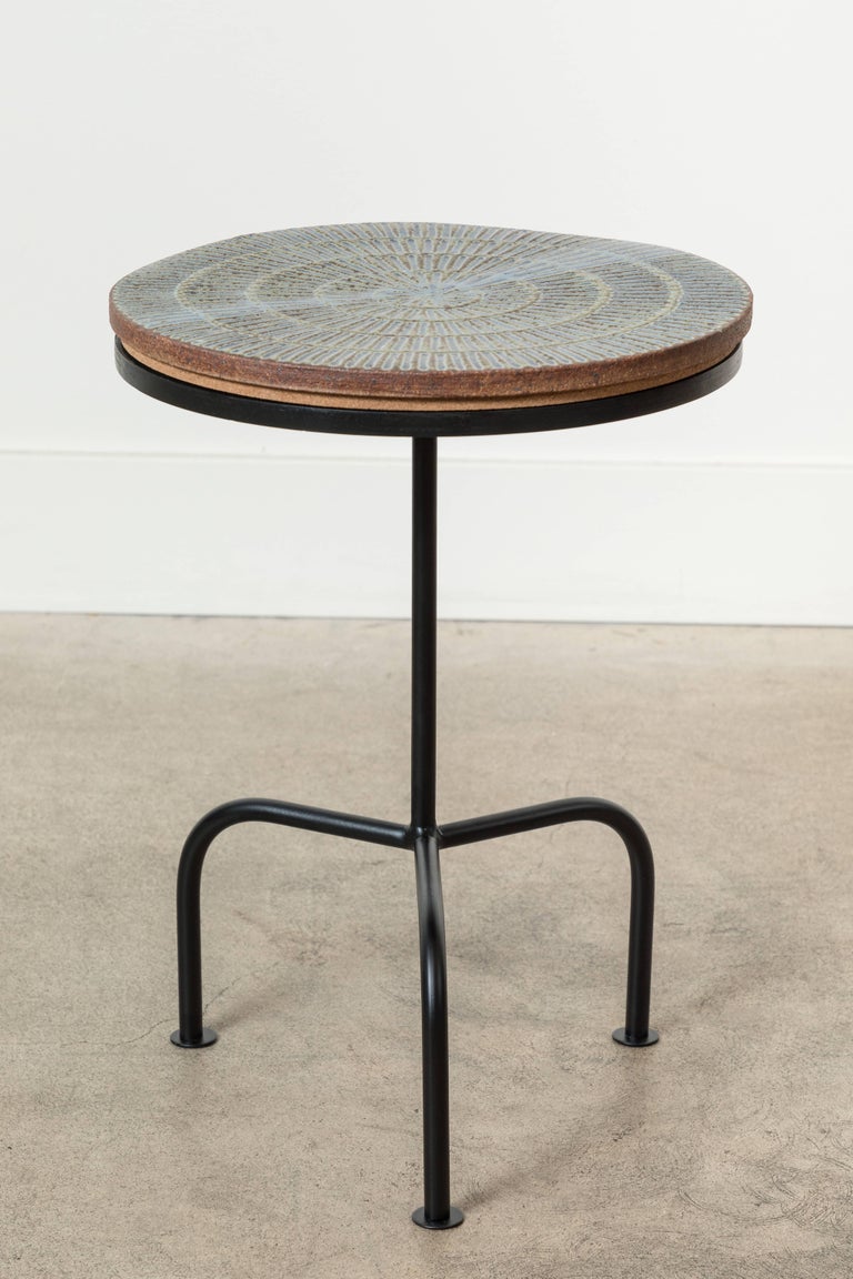 Steel and Ceramic Side Table by Mt. Washington Pottery for Collabs in ...