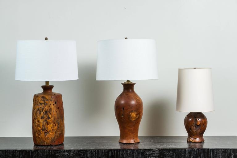 Vintage Burl Wood Lamp at 1stDibs