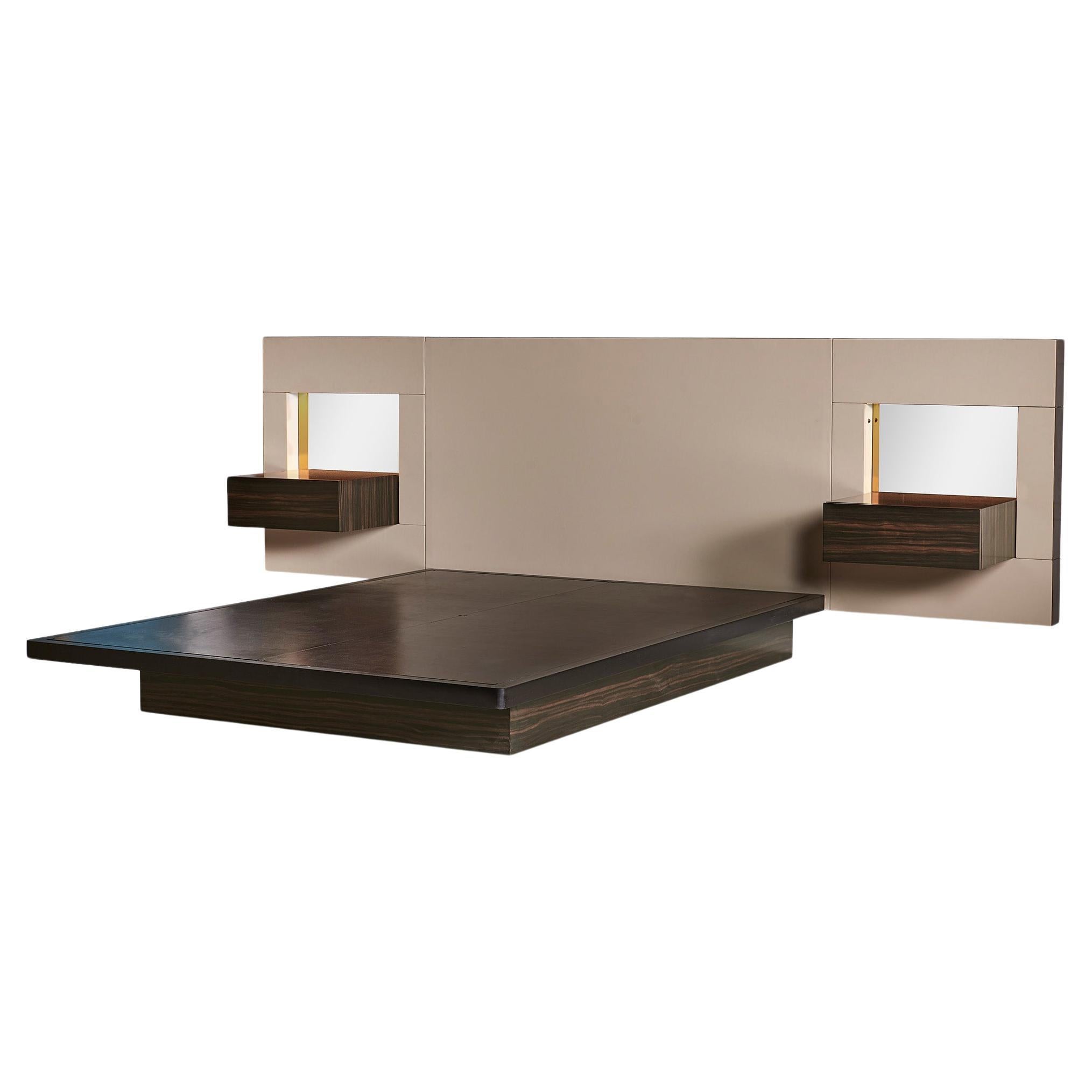 Aspen Bed - Leather Upholstered Bed with Wood Base (Queen) For Sale at ...