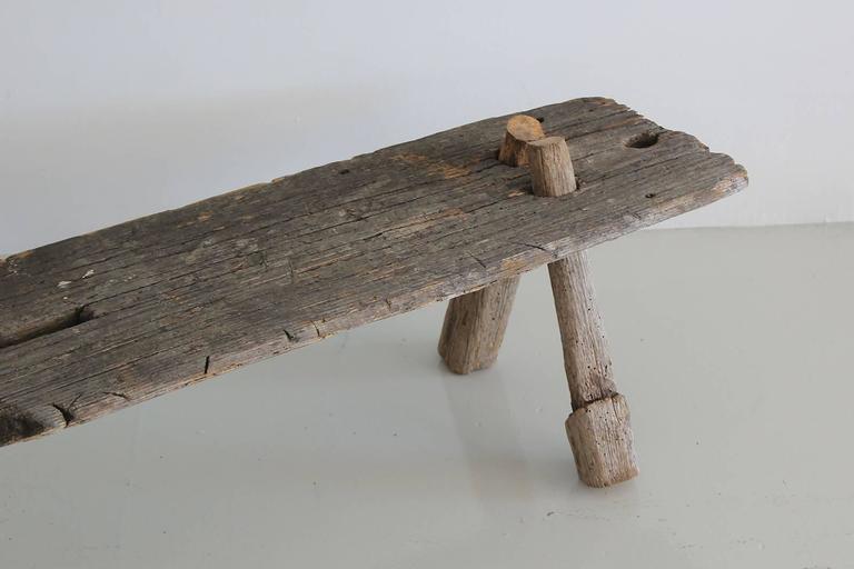 Primitive Wood Bench at 1stDibs