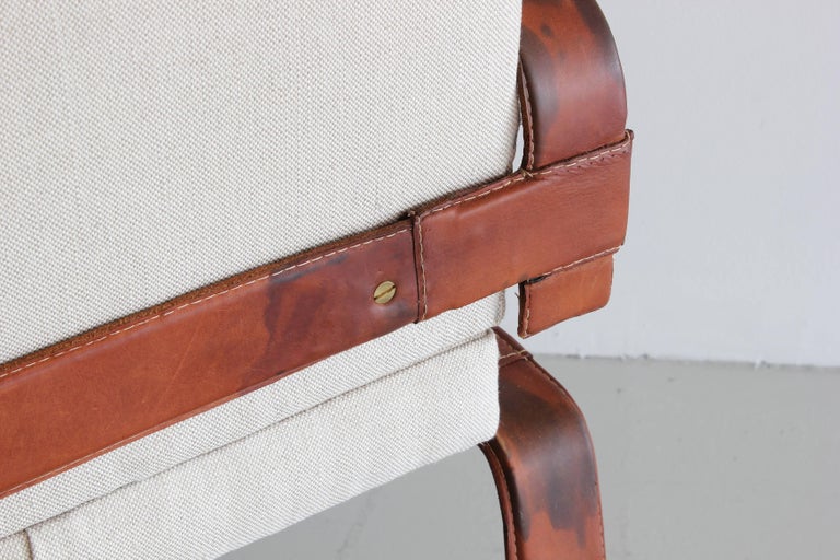 Pair of Leather Wrapped Chairs by Jacques Adnet at 1stDibs