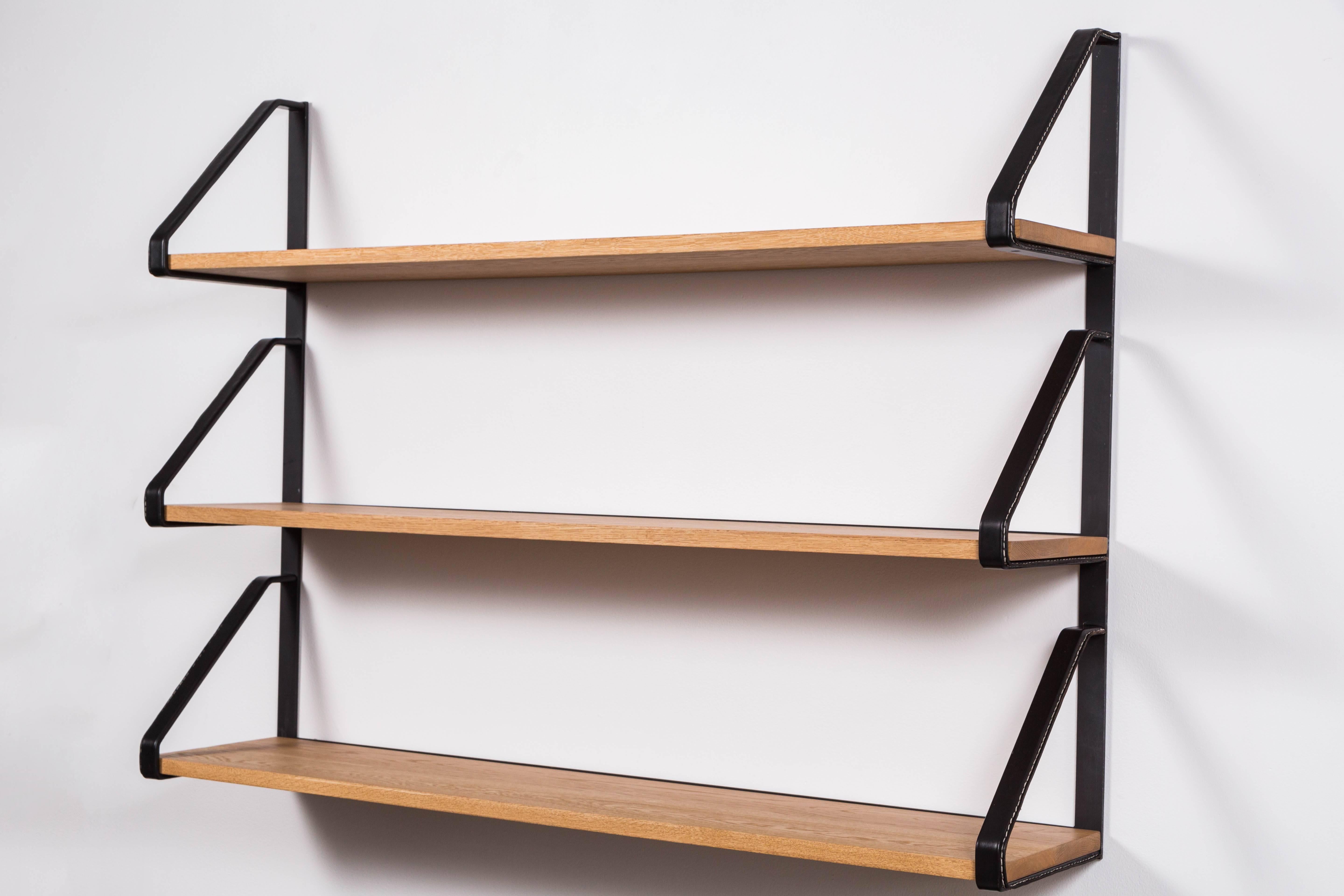 Leather and Oak Bookshelf by Orange Los Angeles For Sale at 1stDibs ...