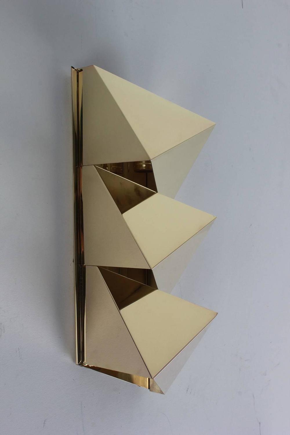 Brass Geometric Sconces For Sale at 1stdibs