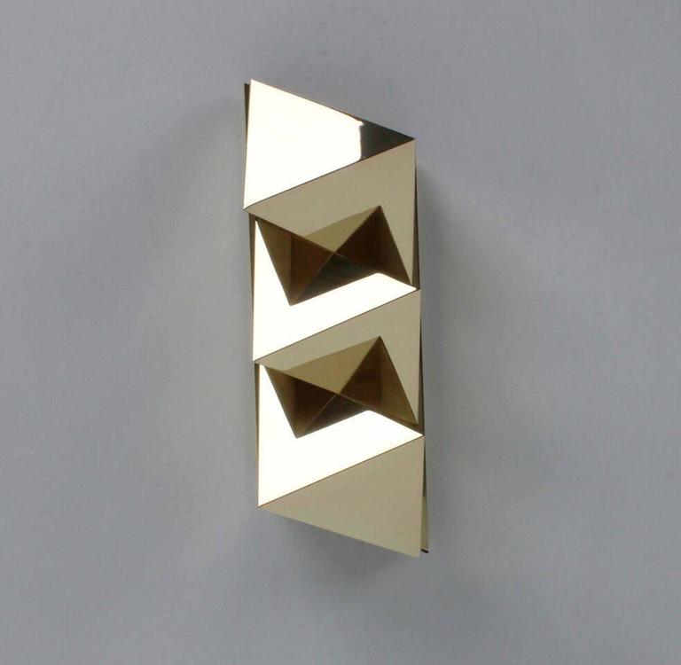 Brass Geometric Sconces at 1stDibs