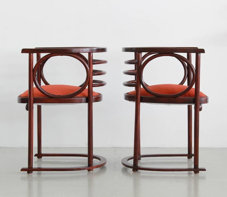 Josef Hoffman Pair of Fledermaus Chairs at 1stDibs
