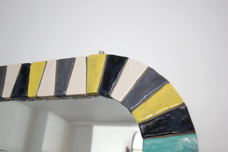 Italian Ceramic Tile Mirror at 1stDibs