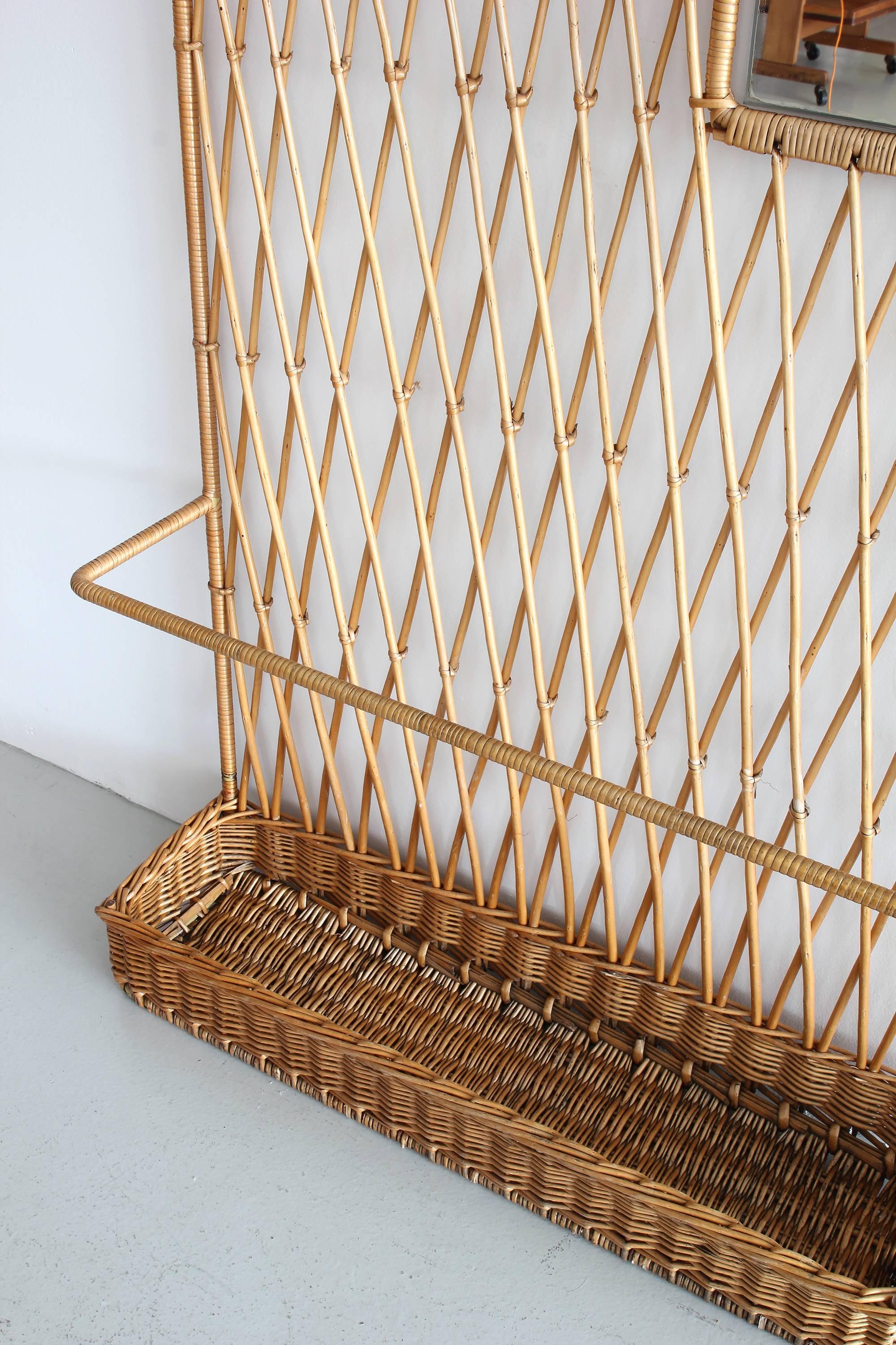 French Wicker Hall Tree at 1stDibs