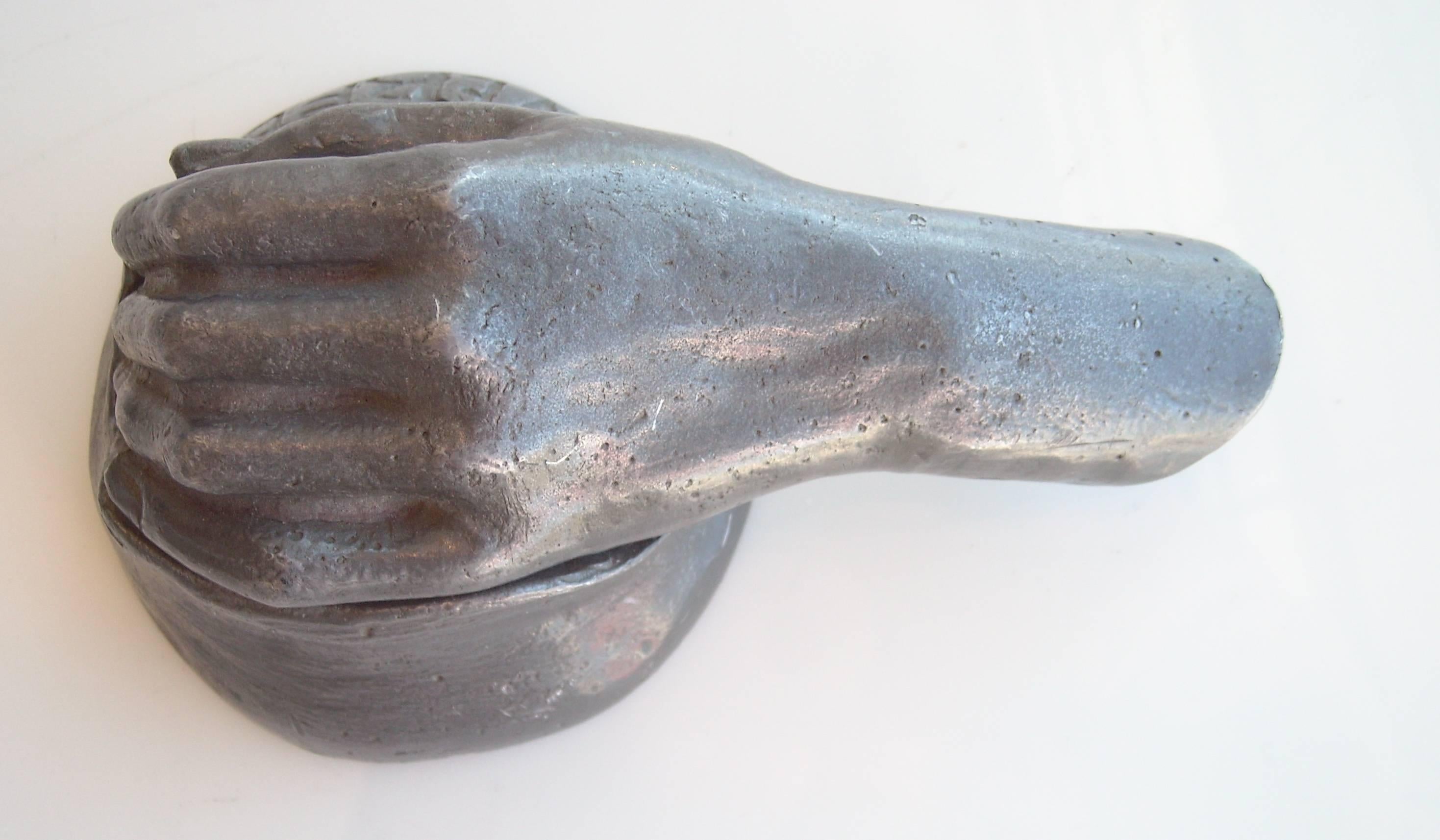 Robert Graham Lead, Metal Sculpture Hand, Desk Paperweight, Signed ...