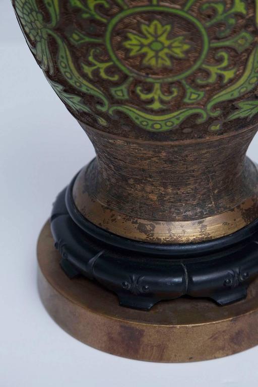 Apple Green Cloisonné and Gilt Bronze Table Lamps at 1stDibs