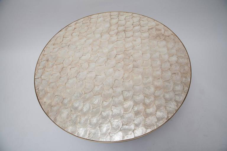 Capiz Shell and Brass Coffee Table in the Manner of Billy Haines at 1stDibs