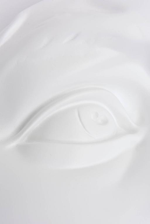 White Resin and Plaster Face Wall Sculpture, 60's For Sale at 1stDibs