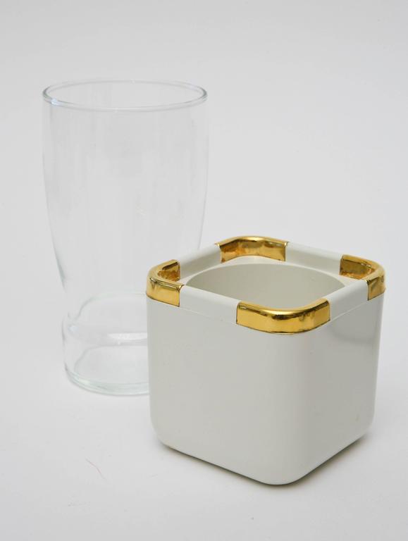 Set Of 17 Resin Glass And Gold Plated Barware Party Drinking Glasses For Sale At 1stdibs