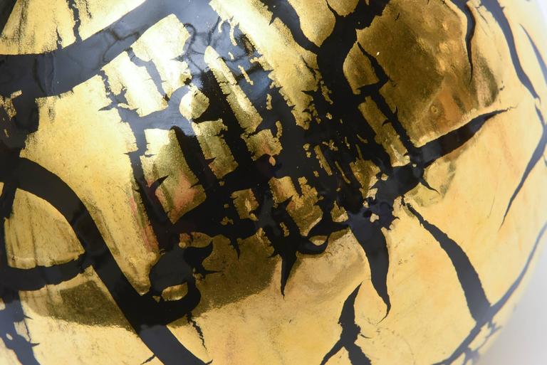 Signed Larry Lubow Gold-Plated Ceramic Ball Sphere Sculpture at 1stDibs ...