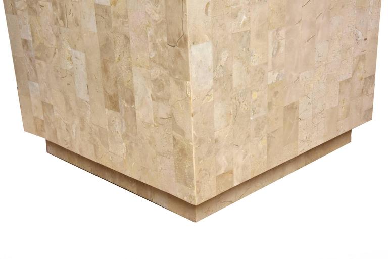 Tessellated Stone Maitland-Smith Cube Side Table and or Art Pedestal at ...