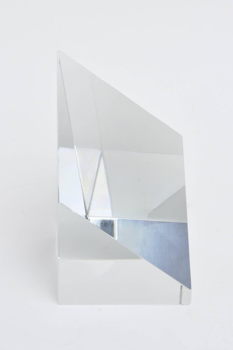 Prismatic Crystal Tiffany Paperweight Sculpture or Desk Accessory at ...