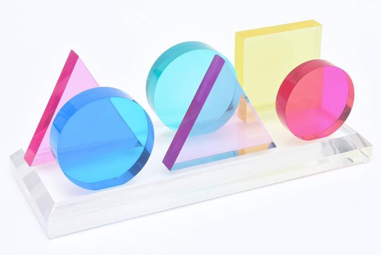 Vasa Inspired Lucite Moveable Sculpture of Circles, Triangles and ...