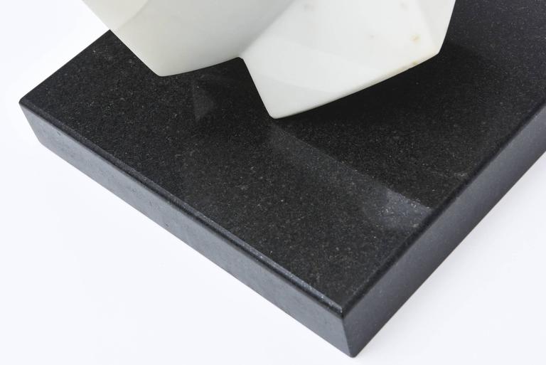 Signed Michael Stallard Black and White Marble Cubist/Abstract ...