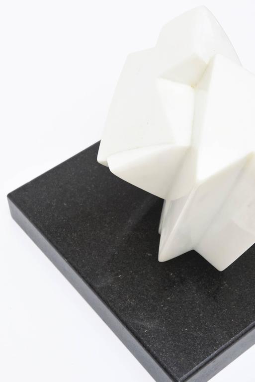 Signed Michael Stallard Black and White Marble Cubist/Abstract ...