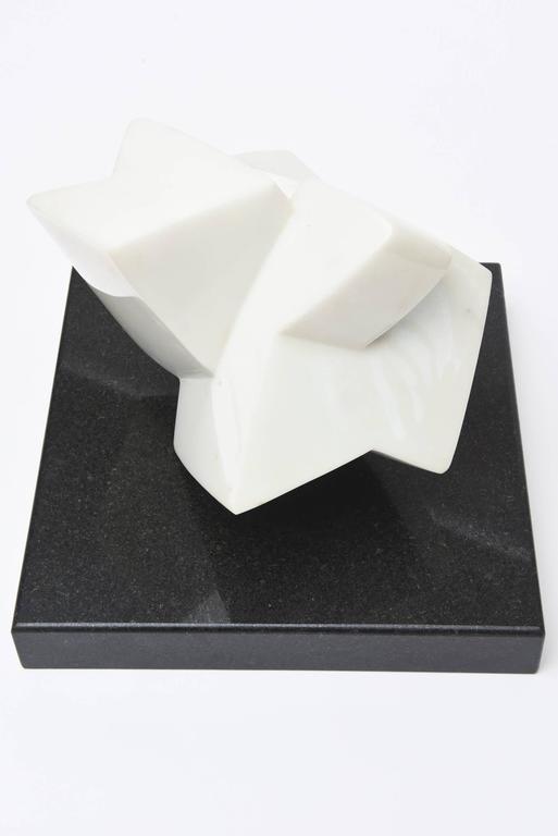 Signed Michael Stallard Black and White Marble Cubist/Abstract ...