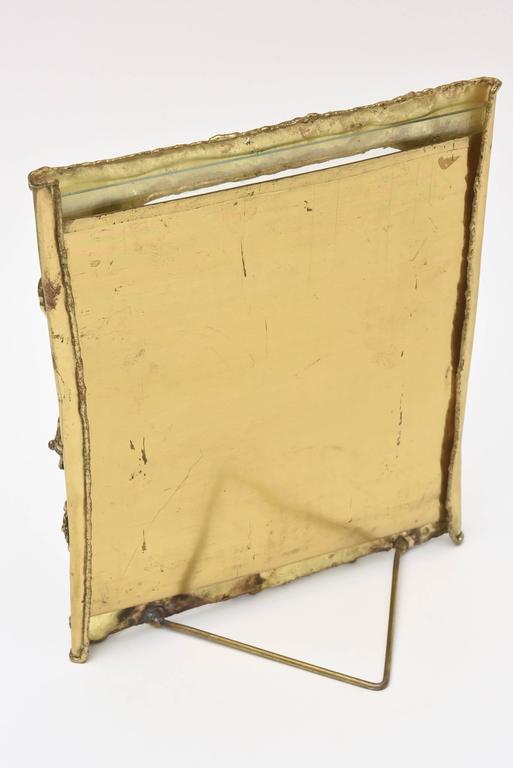 Sculptural and Jeweled Brass/Amethyst, Quartz and Agate Picture Frame ...