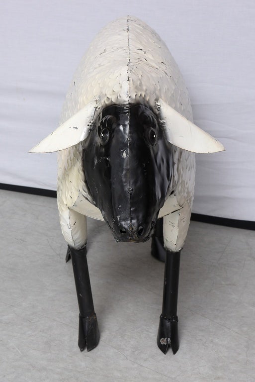 Quiet as a Lamb Distressed Metal Sculpture at 1stDibs | as quiet as a lamb