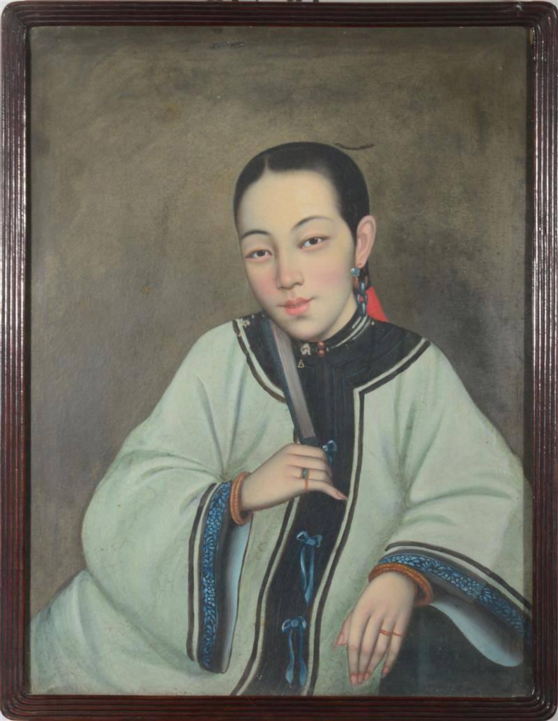 Chinese Export Portraits of Two Ladies at 1stDibs