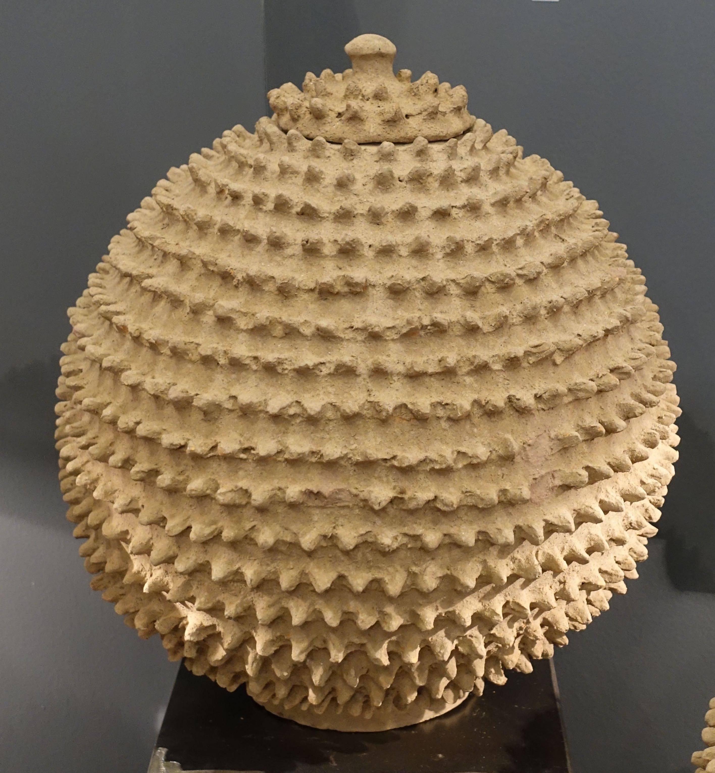 Pair of Terra Cotta Water Pots with Lids, Africa, 1950s at 1stDibs