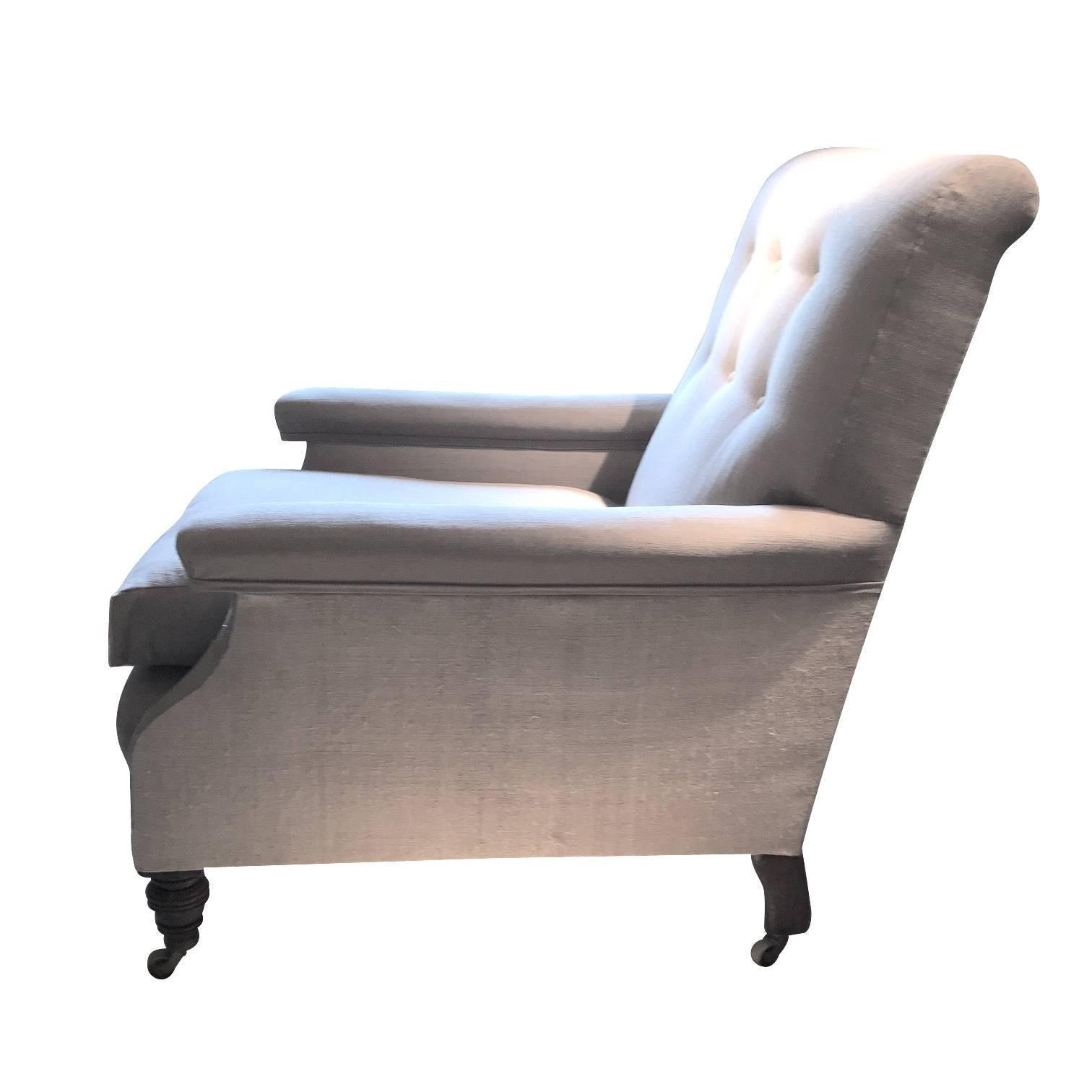 19th Century, Pair of Upholstered Club Chairs, England at 1stDibs