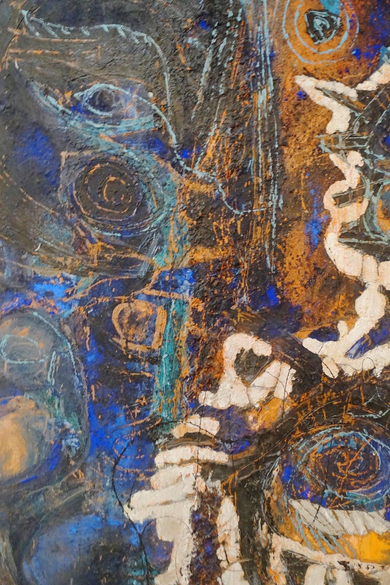 Blue, Brown, Orange Extra Large Painting By French Artist Jean Pierre ...