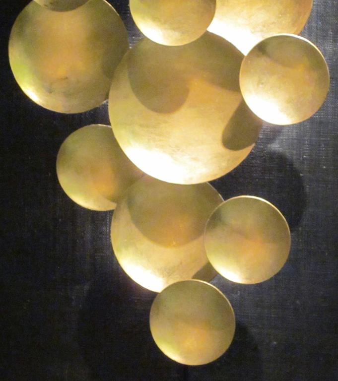 Wall Sculpture Made of Round Gold Gilt Discs, Contemporary, Denmark at ...