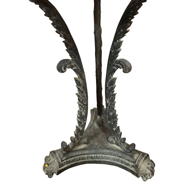 Bronze Fluted Leg Round Side Table, England, 19th Century at 1stDibs