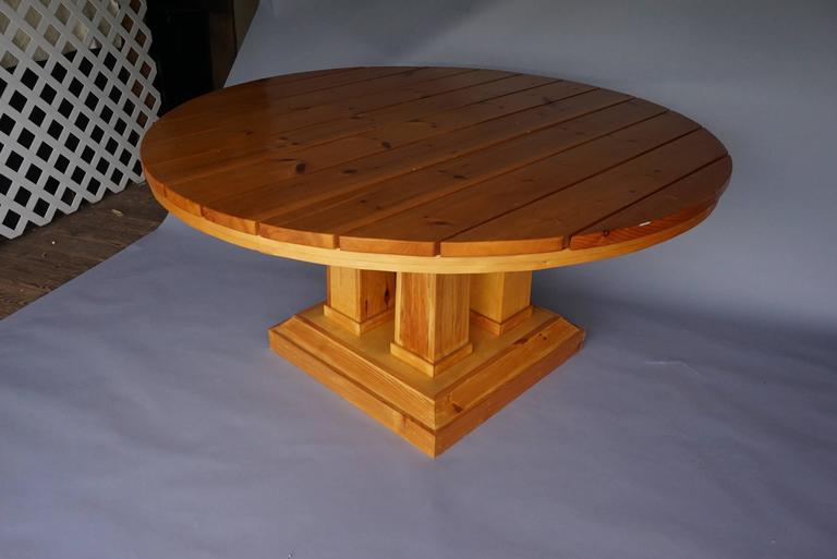 Large Circular Table in Pine at 1stDibs