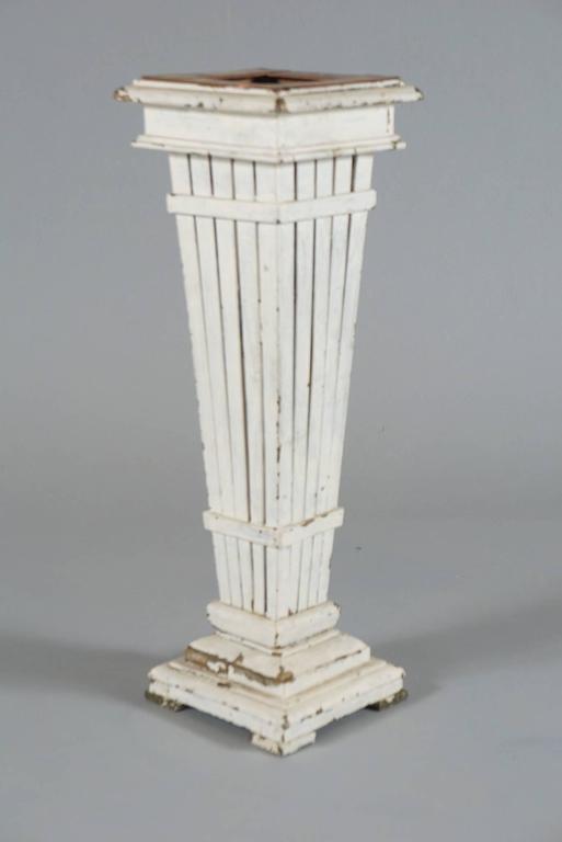 Rustic Pair of Copper and Wood Garniture/Vases For Sale at 1stDibs