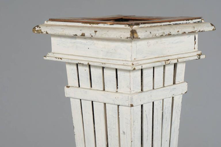 Rustic Pair of Copper and Wood Garniture/Vases For Sale at 1stDibs