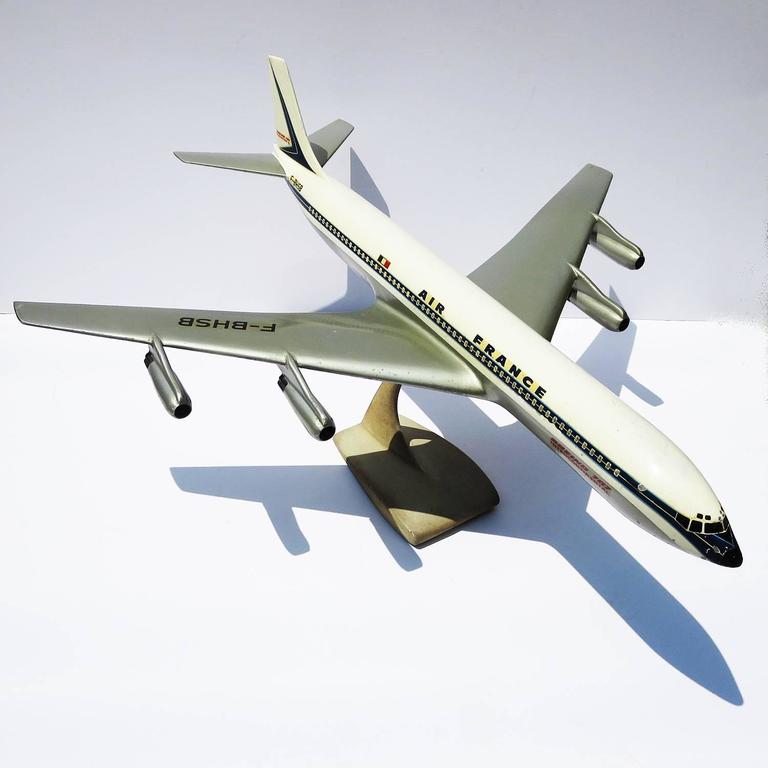 Air France Painted Metal Boeing 707 Desk Model at 1stDibs