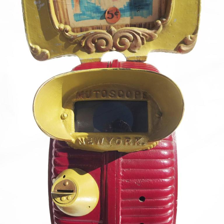 Cast Iron "Clamshell" Mutoscope Penny Arcade Machine at 1stDibs