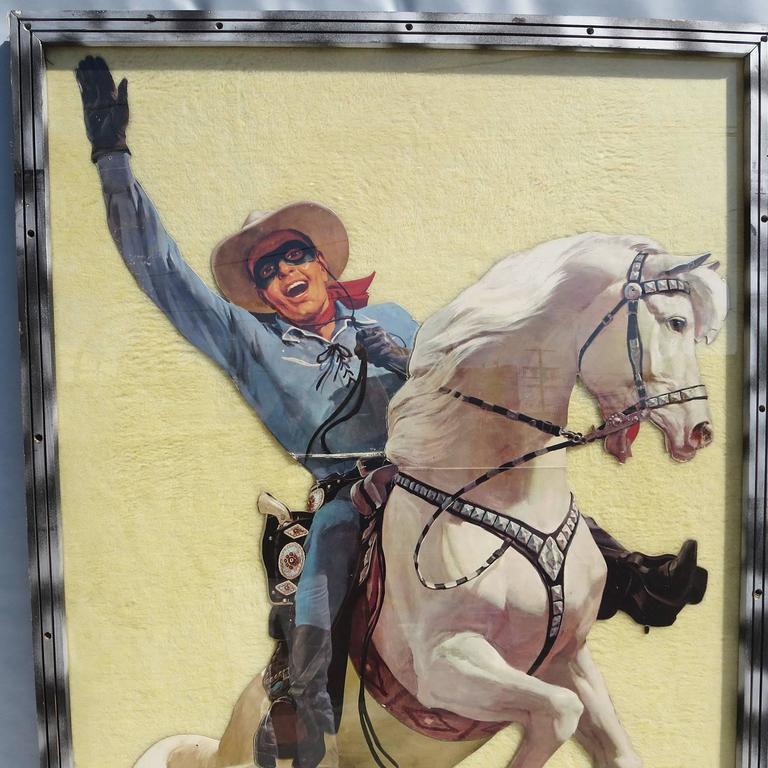 Lone Ranger Large Die Cut 1957 Framed Store Standee at 1stDibs