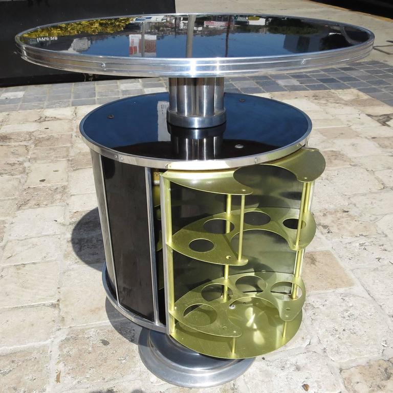 Art Deco "Roto-Bar" Revolving Cocktail Cabinet and Table at 1stDibs