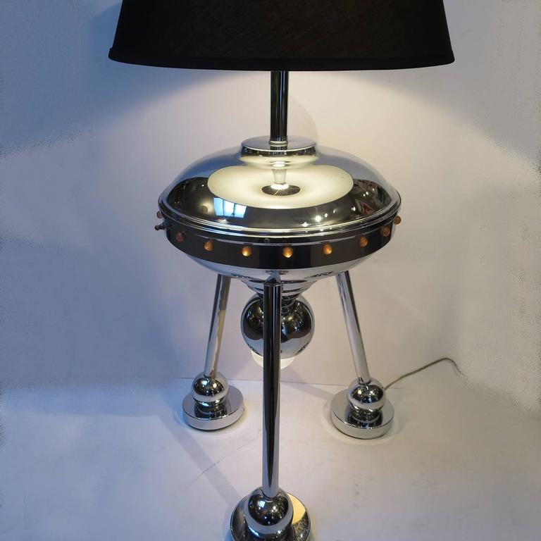 Torino Chrome Mid-Century "Space Ship" Table Lamp at 1stDibs