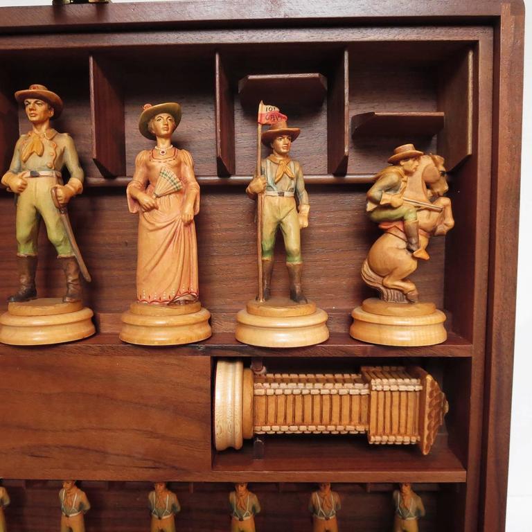 Anri Monsalvat "Cavalry and Indians" Carved Wooden Chess Set at 1stDibs ...