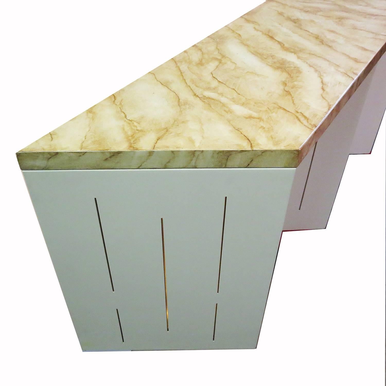 Mid-Century Lighted Wall Mounted Console For Sale at 1stDibs