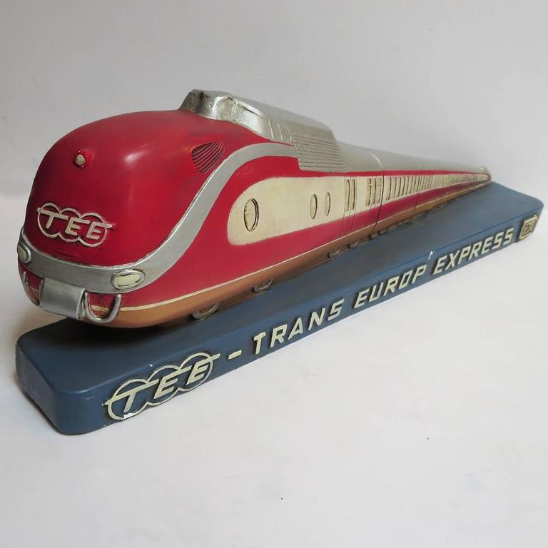 Trans Europ Express Rare Streamlined Plaster Train Display at 1stDibs