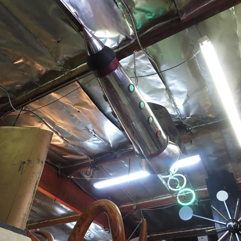 Neon Lighted Rocket Ship by California Artist Baron Margo at 1stDibs