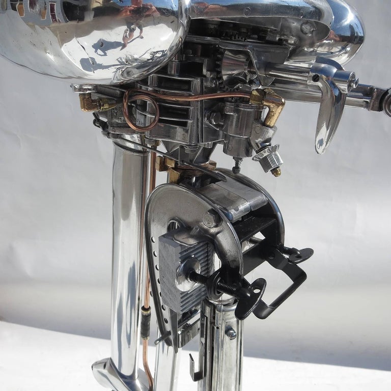 Waterwitch Art Deco Streamlined Outboard Motor in Polished Condition at ...