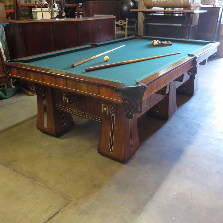 1915 Brunswick Arcade Pool Table with Rare Six-Legged Base For Sale at ...