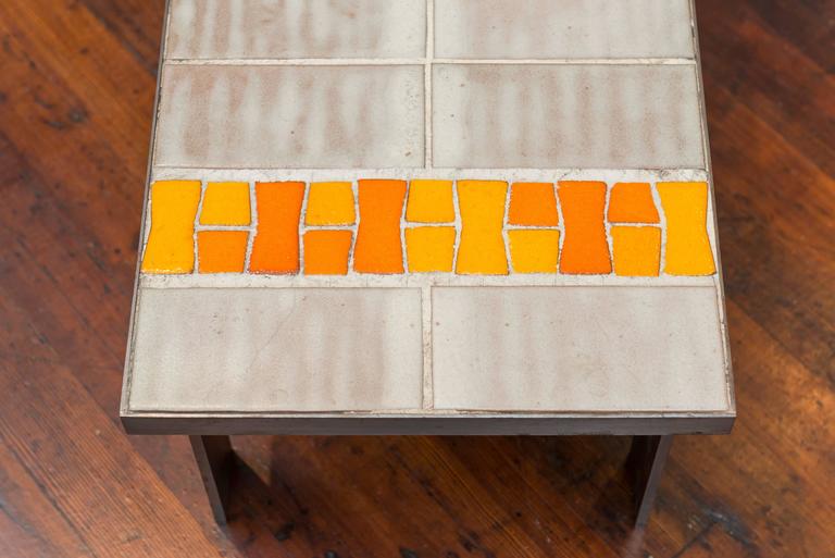 French Tile and Steel Coffee Table at 1stDibs
