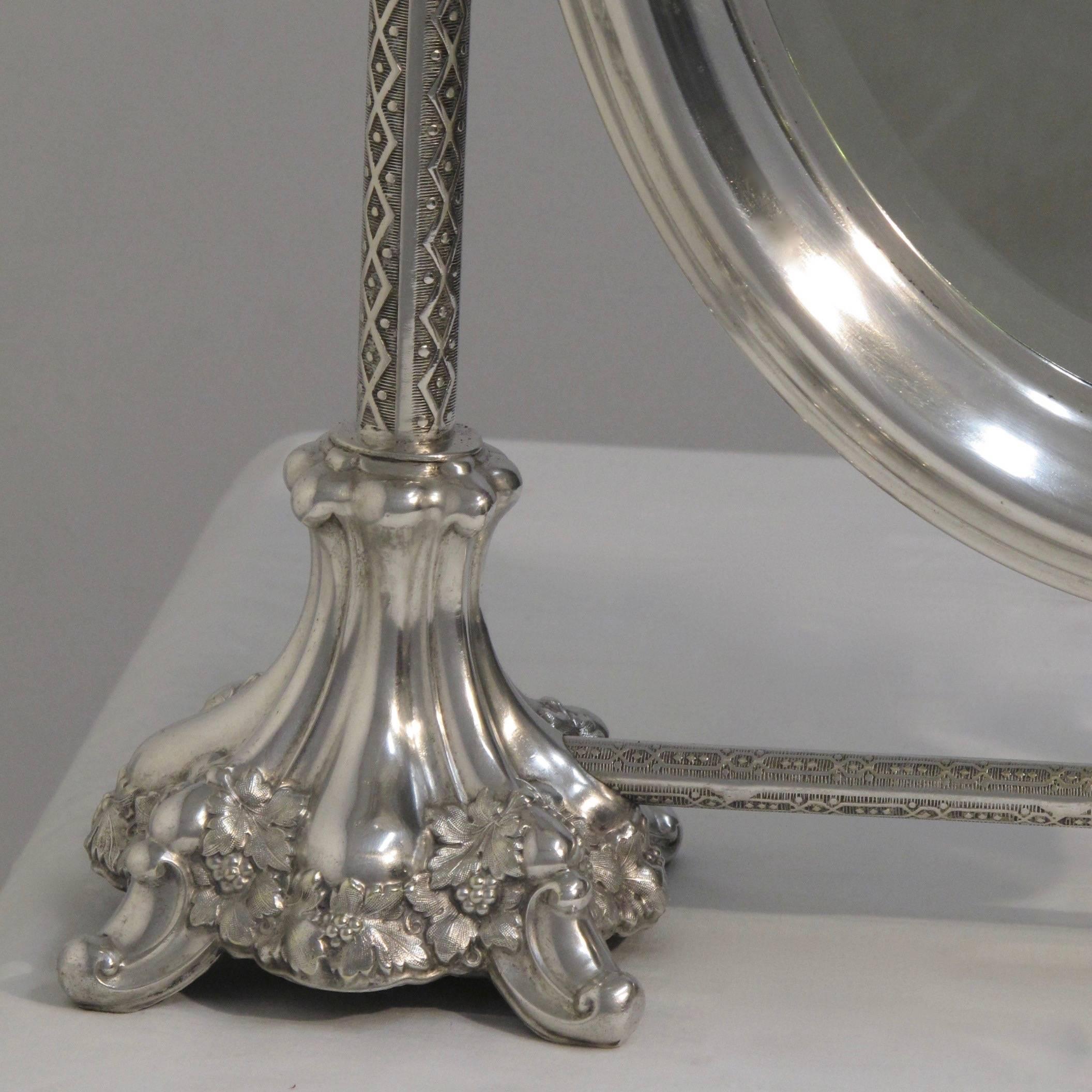 Silver Plate Vanity Mirror at 1stDibs