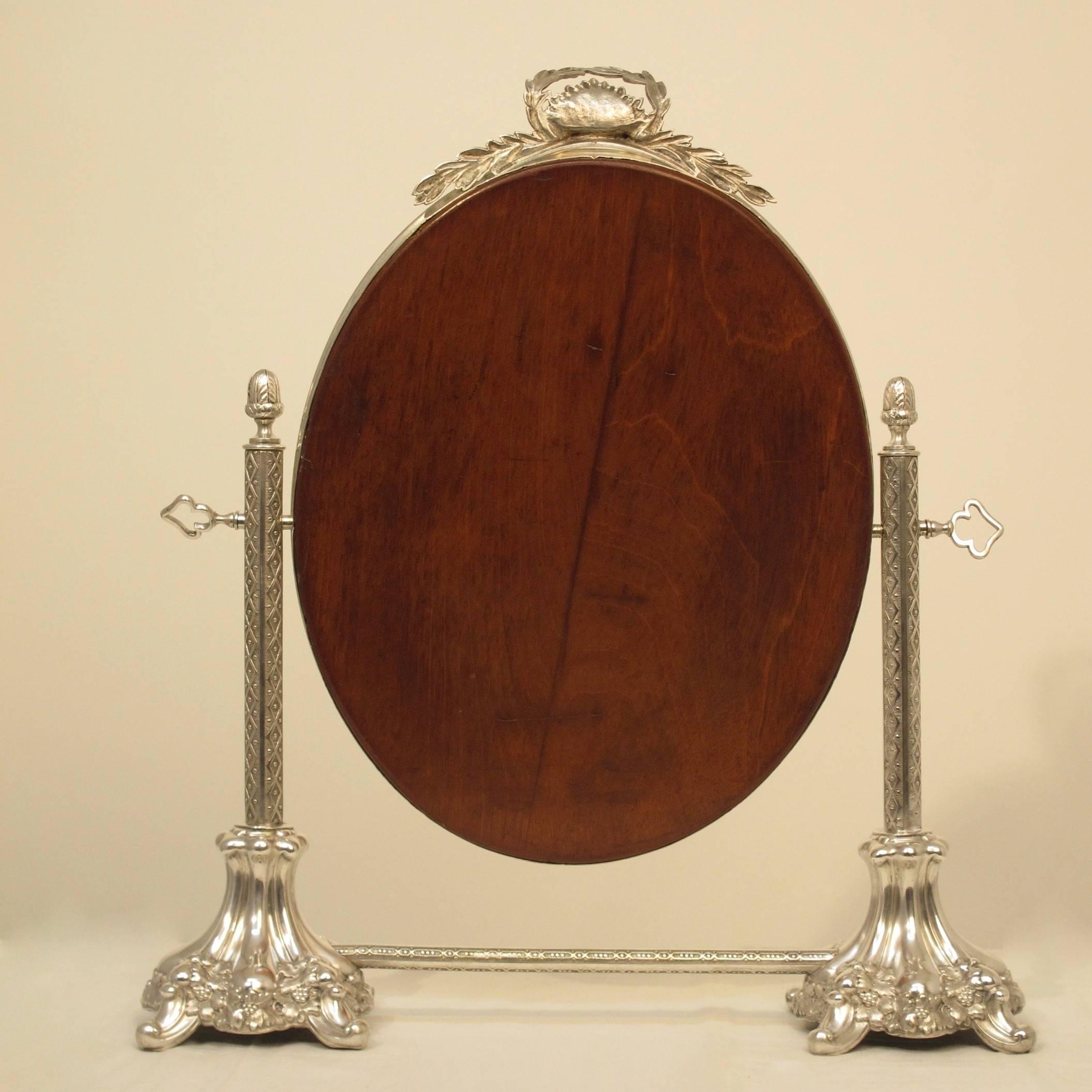 Silver Plate Vanity Mirror at 1stDibs