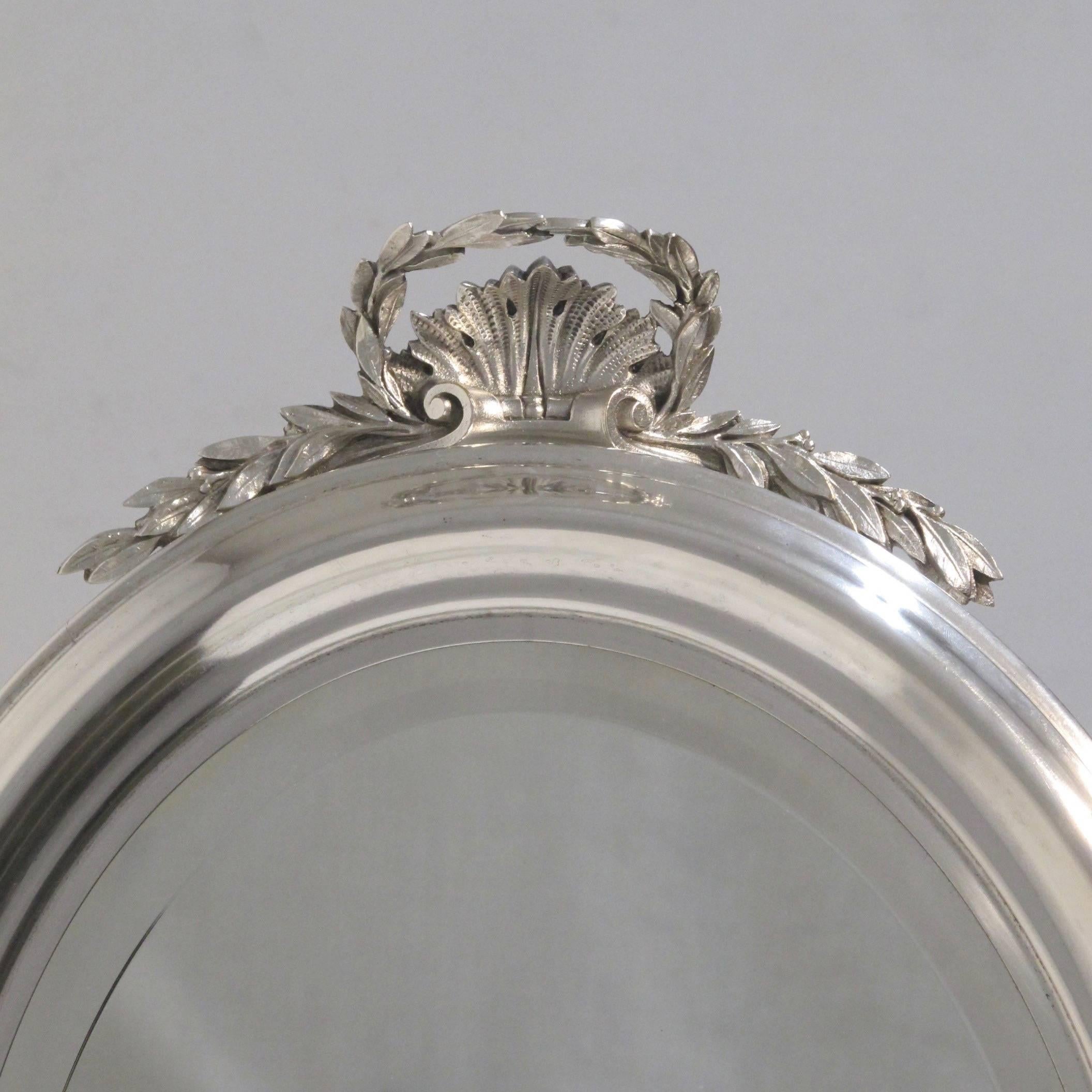 Silver Plate Vanity Mirror at 1stDibs